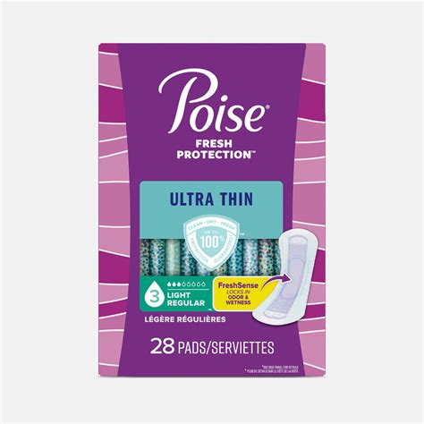 Hsa Eligible Poise Ultra Thin Incontinence Pads Light Regular 28 Ct