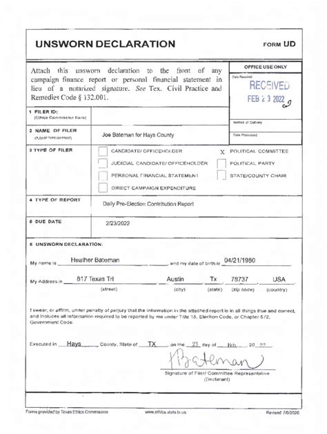 Fillable Online Unsworn Declaration Information Instructions And