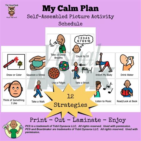 My Calm Plan 12 Visual Strategy Cards For Self Regulation Autism