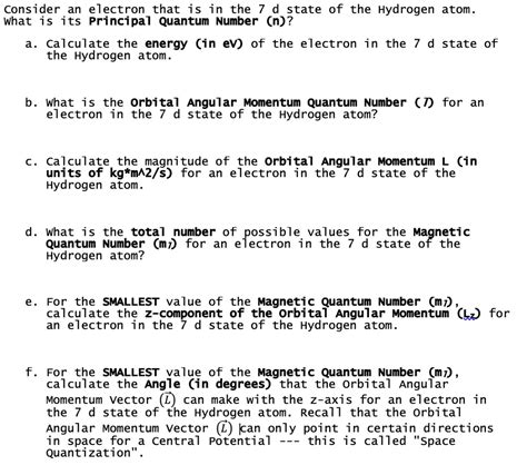 Solved Consider An Electron That Is In The D State Of The Hydrogen Atom