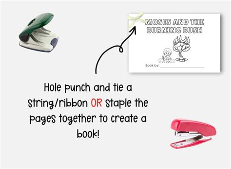 Moses And The Burning Bush Bible Mini Book Craft Activity For Sunday School