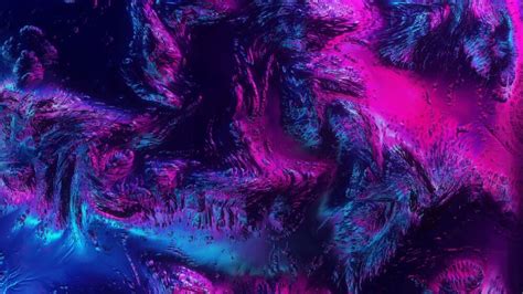 Обои на рабочий стол Неоновая трехмерная абстракция в фиолетово синих тонах обои для рабочего