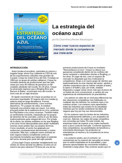La Estrategia Del Oceano Azul Pdf Mercado Economía Business