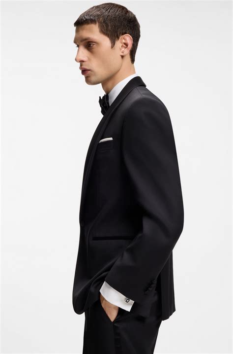 Boss Enamel Insert Cufflinks With Double B Monogram Black