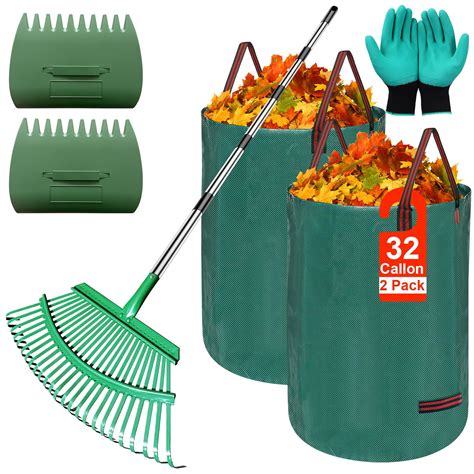 Rake73 Inch Garden Leaf Rake Set Wide Heavy Leaves Raking Tools With