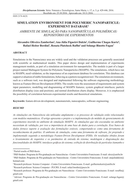 Pdf Simulation Environment For Polymeric Nanoparticle Experiment