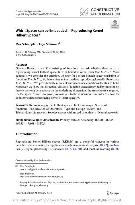 Pdf Which Spaces Can Be Embedded In Reproducing Kernel Hilbert Spaces