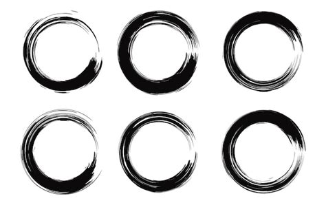 벡터 검정 잉크 브러시 스트로크 프리미엄 벡터