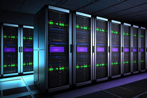 Premium Photo Large Data Center Server Room With Ai Generation