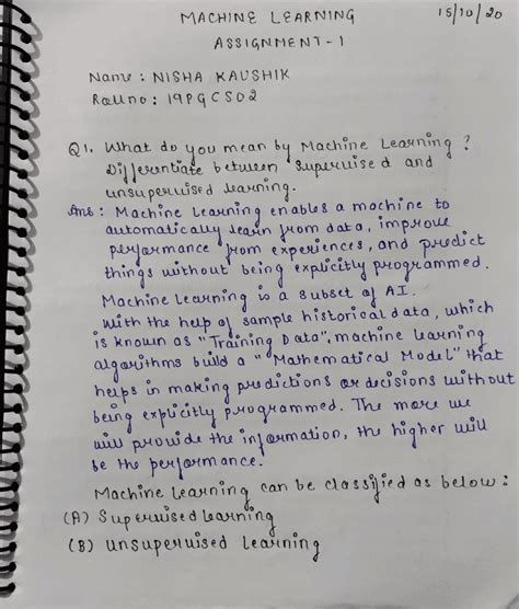 Machine Learning Assignment Docsity
