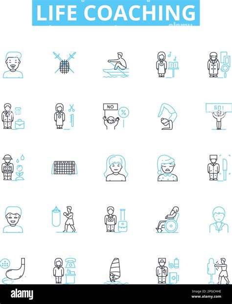 Life Coaching Vector Line Icons Set Coaching Life Transformation