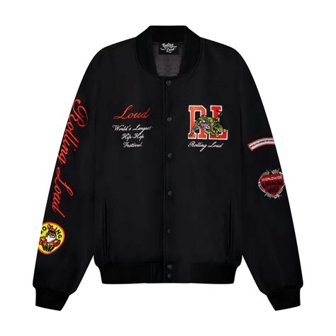 Rl Loud Tour Black Varsity Jacket Rolling Loud