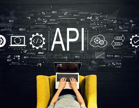 Api Application Programming Interface Concept With Person Using A Laptop Stock Image Image