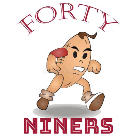 Forty Niners American Football Retro Mascot Stock Vector Illustration