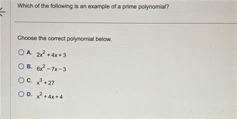 solved which of the following is an example of a prime