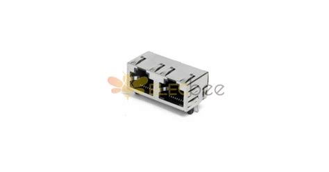 Rj45 8p8c 1x2 Female Socket Right Angle Network Pcb Mount Shield Without Led
