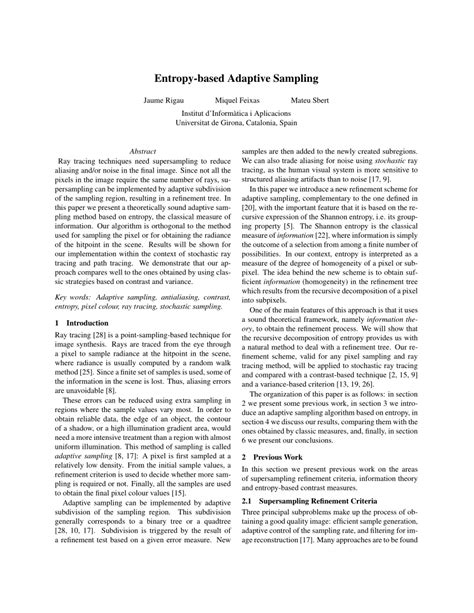 Pdf Entropy Based Adaptive Sampling