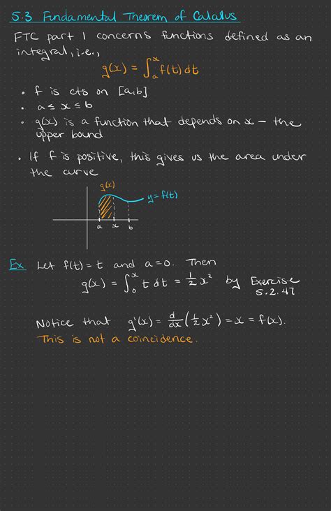 Calculus Lecture Notes Fundamental Theorem Of Calculus FTC Part Concerns Functions
