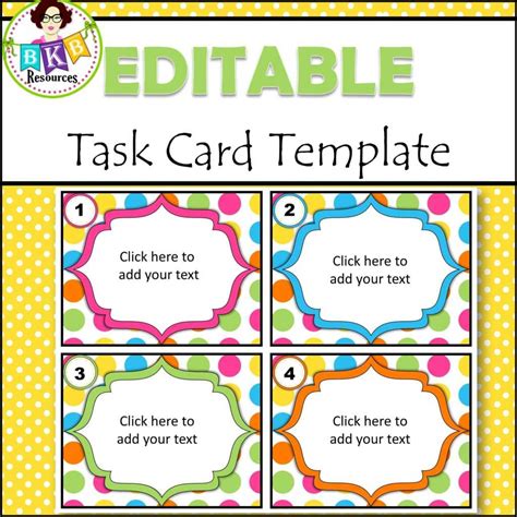 Editable Task Card Templates Bkb Resources Intended For Task Card