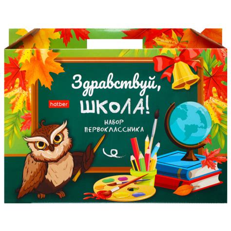Набор для Первоклассника с наполнением 27 предметов универсальный картонная коробка