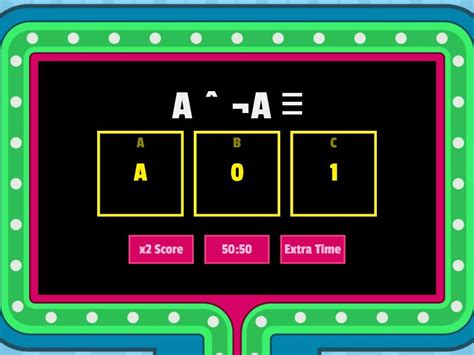 Boolean Algebra Quiz Gameshow Quiz