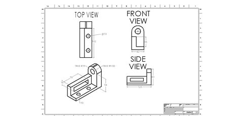 [solved] draw three views in first angle projection of the object in