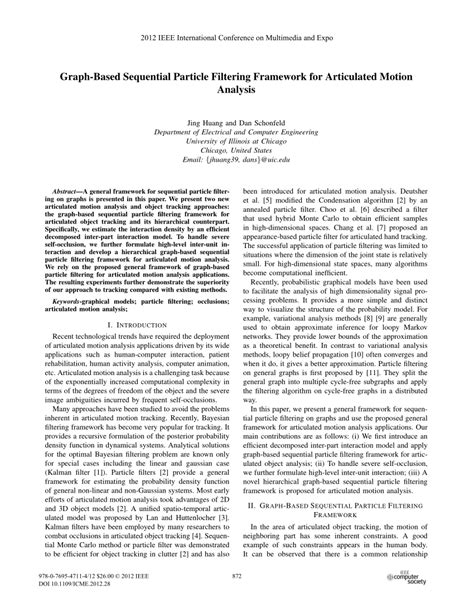 Pdf Graph Based Sequential Particle Filtering Framework For