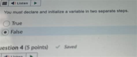 Solved You Must Declare And Initialize A Variable In Two