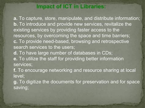 Ict Uses In Libraries Ppt