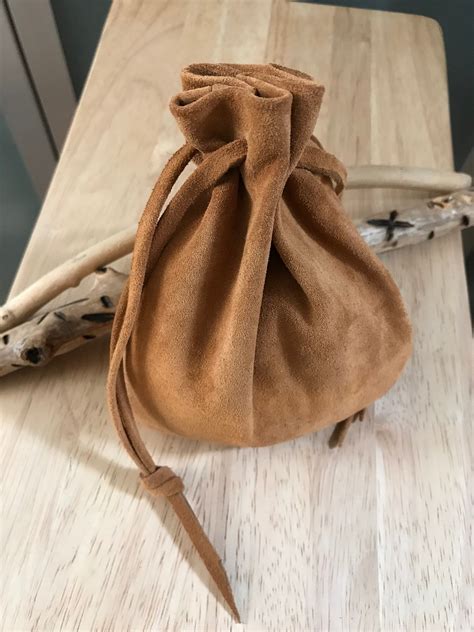 Suede Drawstring Pouch Leather Drawstring Pouch Bag Pouch Native
