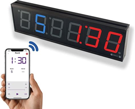 GymNext Flex Timer Home Edition Bluetooth App Controlled Wall Mounted LED Gym Clock With