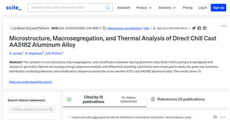 Microstructure Macrosegregation And Thermal Analysis Of Direct Chill