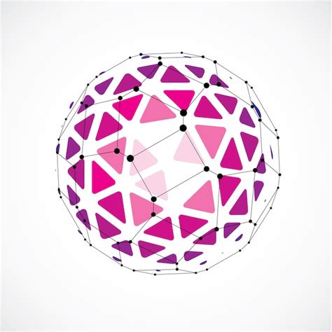 Premium Vector 3d Vector Digital Wireframe Spherical Object Made Using Triangular Facets