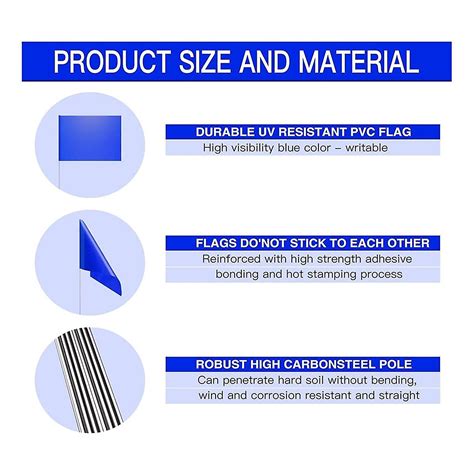 100pack Marking Flags Marker Flags For Lawn 15x4x5 Inch Landscape Flgs