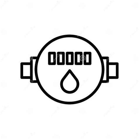 Flow Meter Icon Water Pressure Gauge Symbol Stock Vector