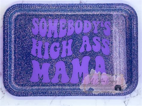 Somebodys Mama Tray Set Shut The Front Door Glitter Tray Set 5