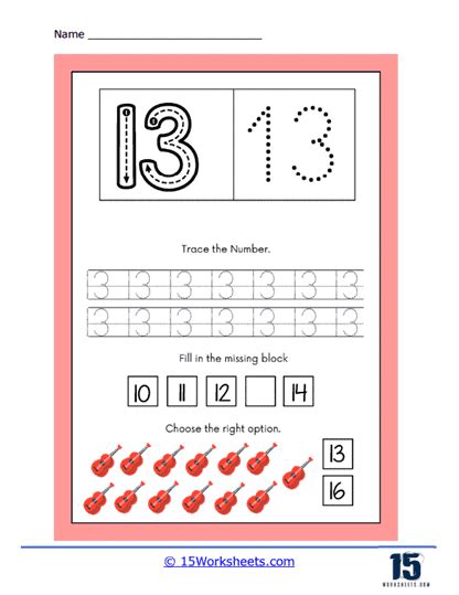 Number 13 Worksheet