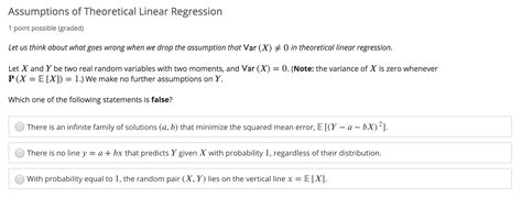 Solved Derivation Of Theoretical Linear Least Squares