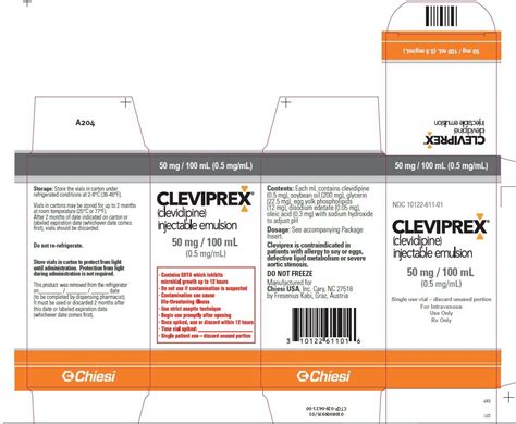 Cleviprex Package Insert Prescribing Information Moa
