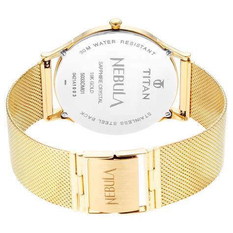 Buy Online Titan Nebula Vintage Samrat 18k Gold Analog Milanese Strap