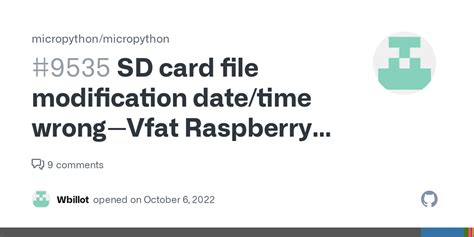 Sd Card File Modification Datetime Wrong Vfat Raspberry Pi Picow