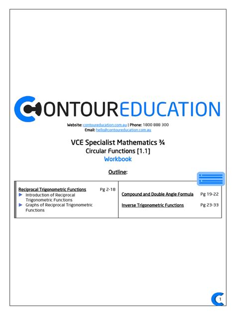 Sm34 1 1 Circular Functions Workbook Pdf Trigonometric Functions Euclidean Geometry