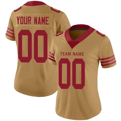 Customize Your Own Gold Team Football Jersey For Women