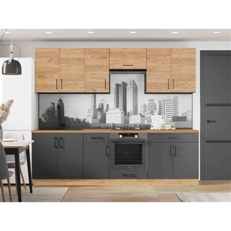 Кухня модульна эверест оптима набор №6 дуб крафт золотой антрацит 2 6 м Dtm 5716 — цена 14310