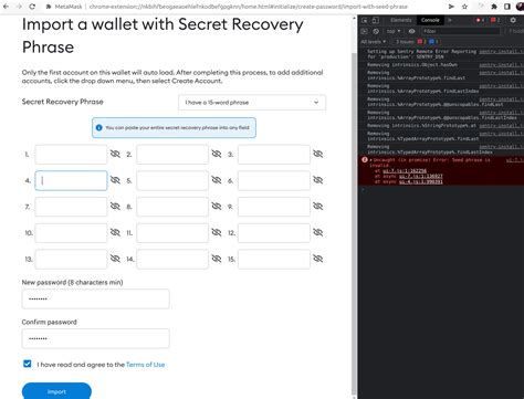 Sentry Error Seed Phrase Is Invalid Last Days K Issue MetaMask Metamask