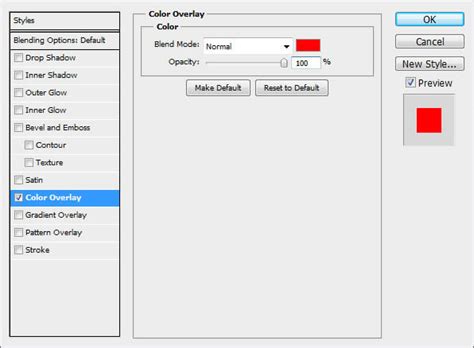 how to use color overlay within the layer styles dialogue in photoshop