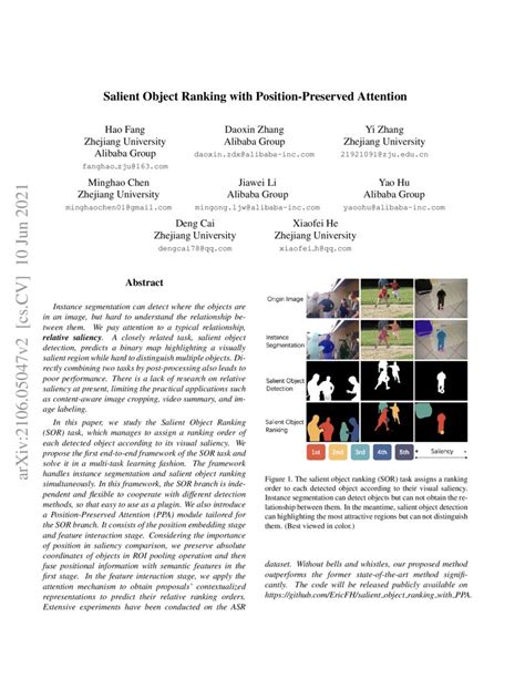 Salient Object Ranking With Position Preserved Attention Deepai