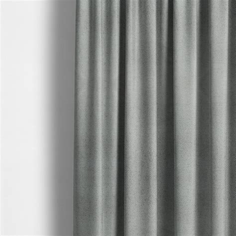 Kimberley Semi Plain Soft Chenille Upholstery Fabric In Silver Colour