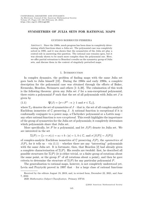 Pdf Symmetries Of Julia Sets For Rational Maps