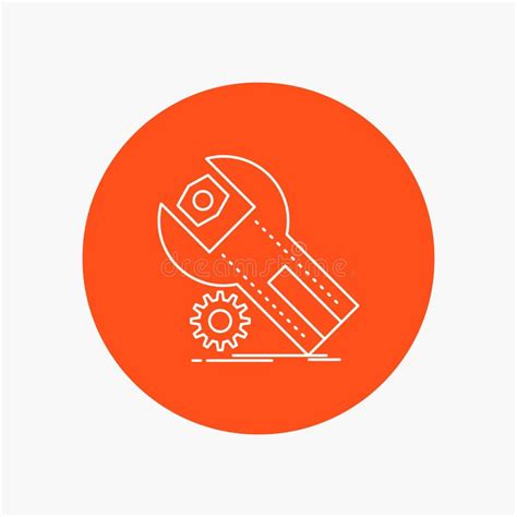 Settings App Installation Maintenance Service White Line Icon In